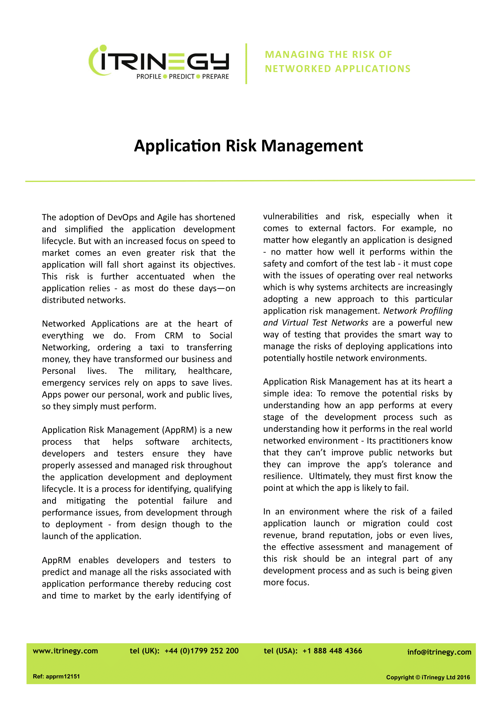 Application Risk Management - NEOX NETWORKS
